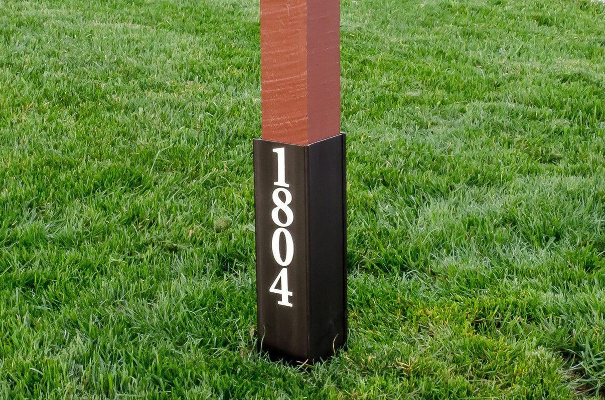 Post Shields XL, 4x4 w/ Mailbox Numbers 3.5" x 3.5" – Post Shields, Inc